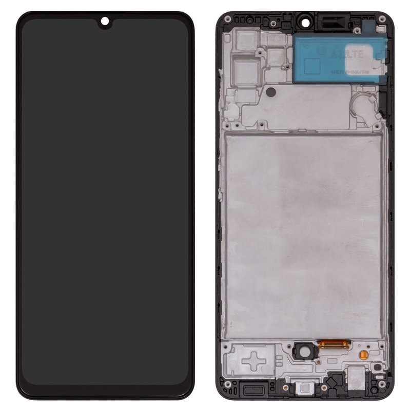 LCD compatible with Samsung A325 Galaxy A32, (black, with frame, Copy ...